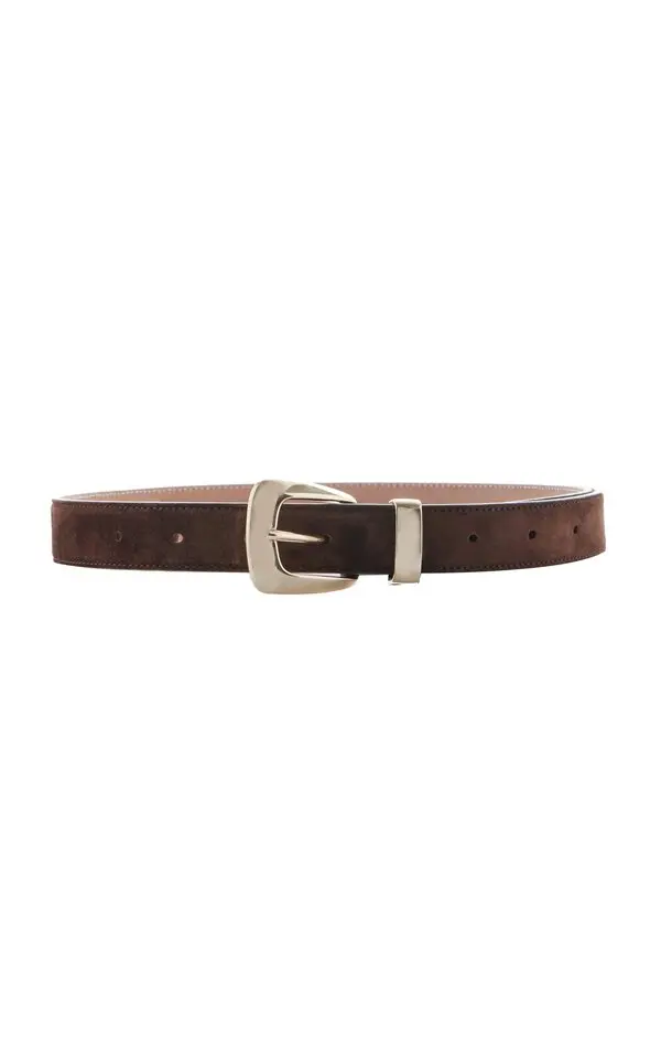 Khaite Benny Suede Belt - Brown