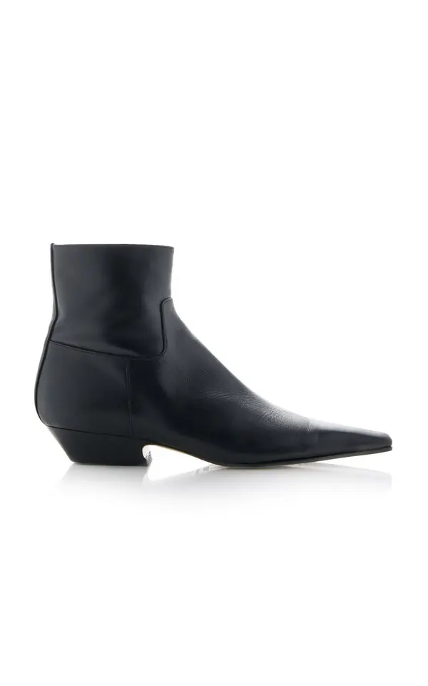 Khaite Marfa Leather Ankle Boots - Black