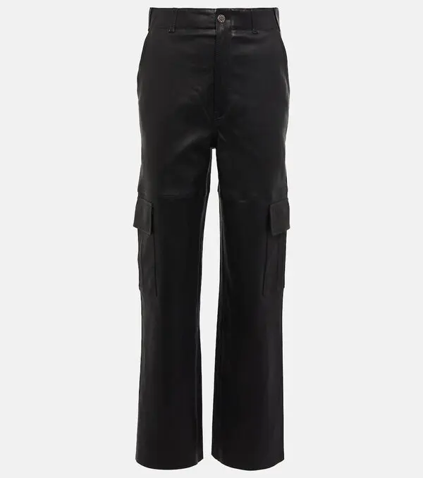 Stouls Axel Leather Cargo Pants - Black
