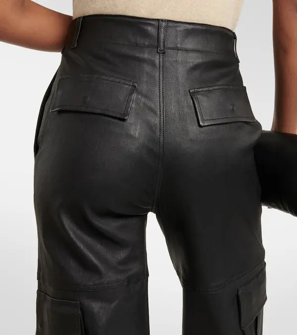 Stouls Axel Leather Cargo Pants - Black