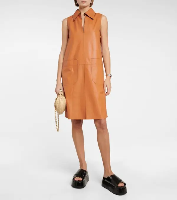JOSEPH Berwick Leather Midi Dress