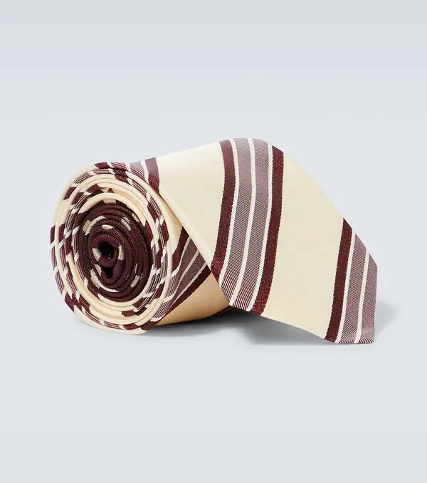 Dries Van Noten Printed Silk Neck Tie - Multicoloured