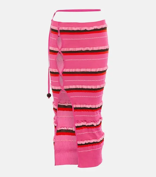 Jacquemus La Jupe Maille Concha Midi Skirt - Pink