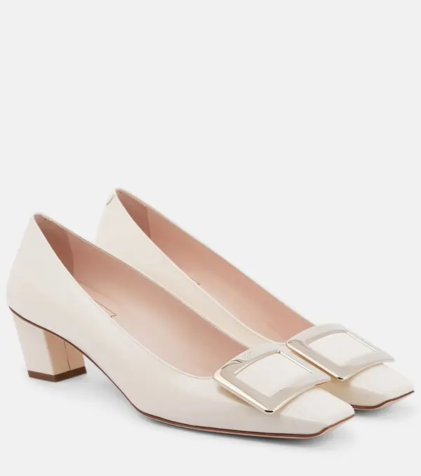 ROGER VIVIER Belle Vivier Patent Leather Pumps - Beige