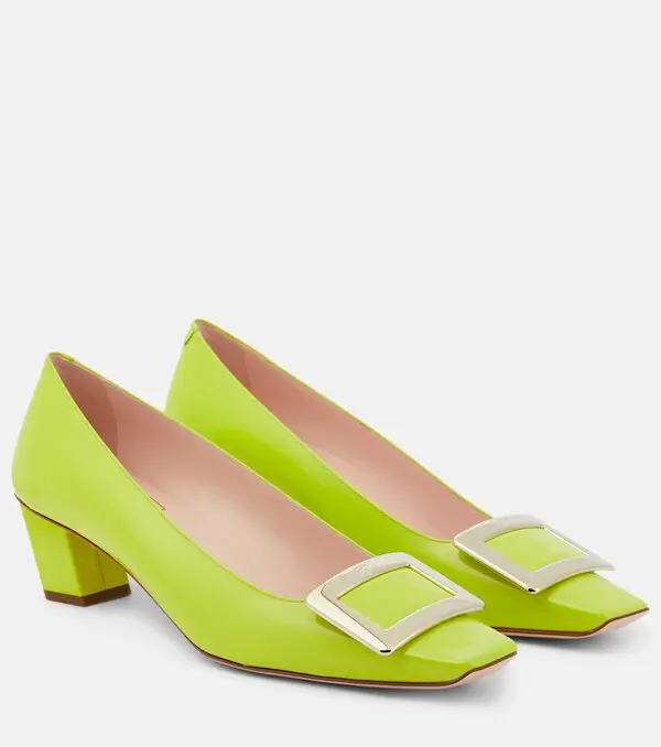 ROGER VIVIER Belle Vivier Patent Leather Pumps - Green