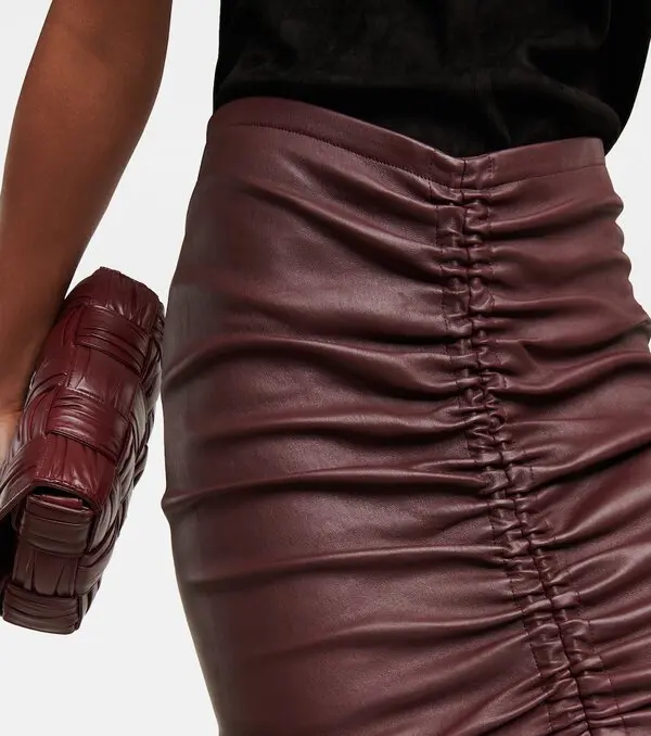 Stouls Mouna Leather Miniskirt - Brown