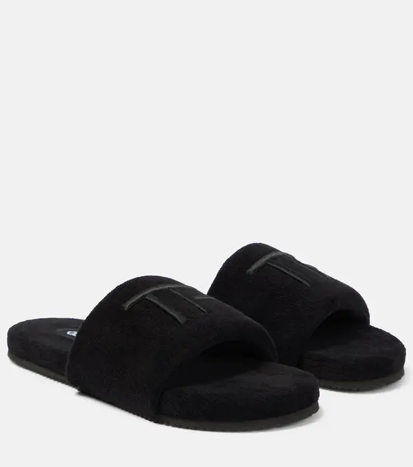 TOM FORD Harrison Embroidered Slides - Black