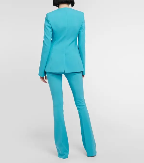 Buy Blumarine Rose-embellished Blazer Blue At 40% Off Editorialist