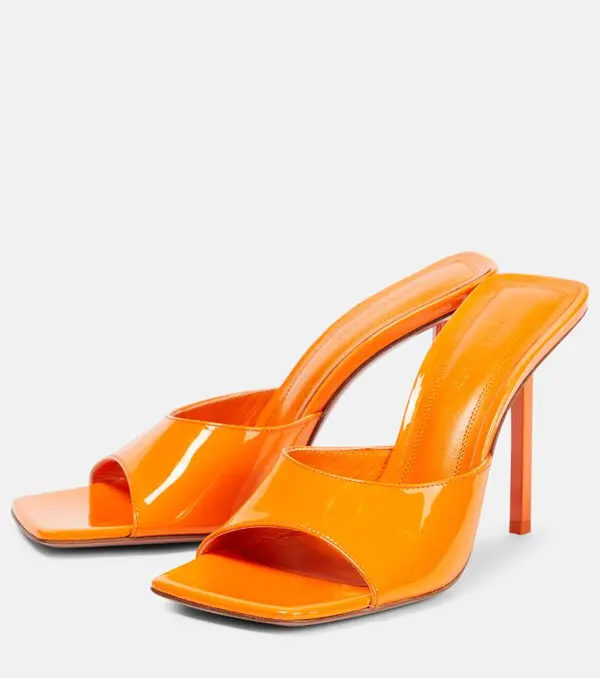 Amina Muaddi Laura Patent Leather Mules