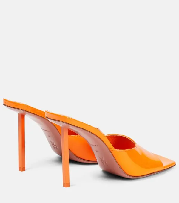 Amina Muaddi Laura Patent Leather Mules