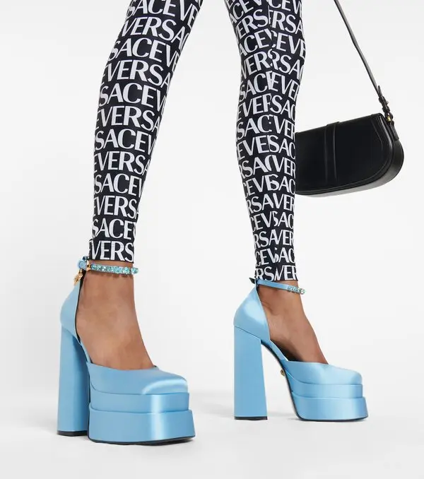 Versace Medusa Aevitas Platform Pumps - Blue