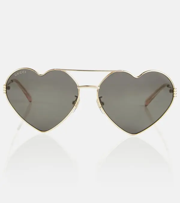 Gucci Heart-shaped Sunglasses - Gold