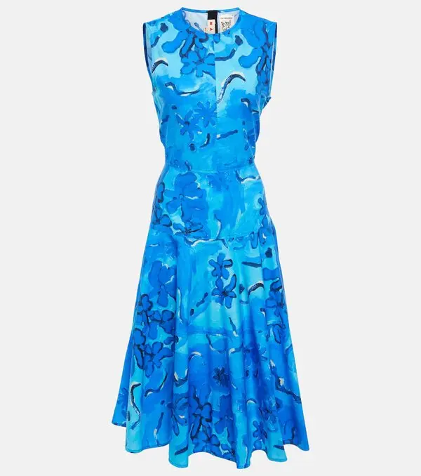 Marni Printed Cotton Midi Dress