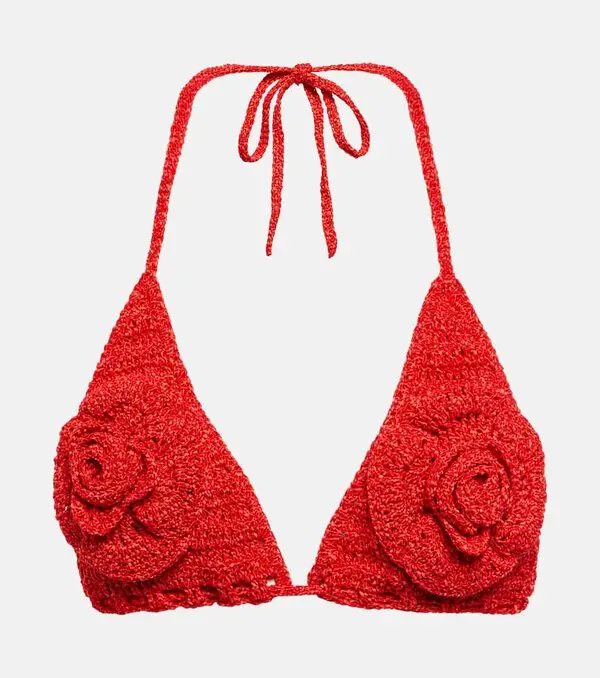 Magda Butrym Knit Bikini Top - Red