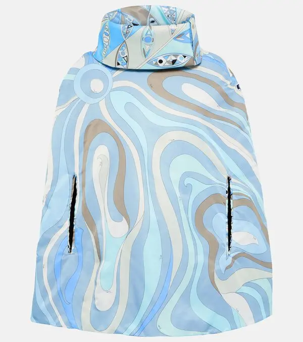 Emilio Pucci X Fusalp Marmo Poncho - Blue
