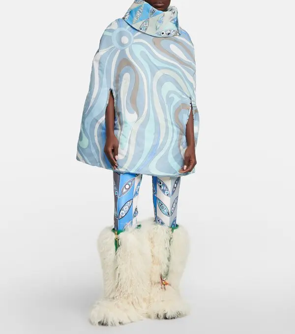 Emilio Pucci X Fusalp Marmo Poncho - Blue