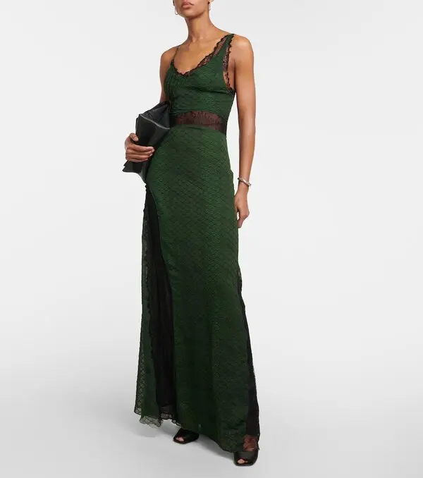 Victoria Beckham Snake-Print Pliss Maxi Dress In Green - 30% Off |  Editorialist