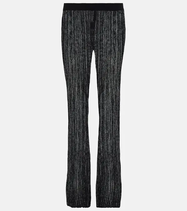 PETAR PETROV Giulio Ribbed-knit Flare Pants