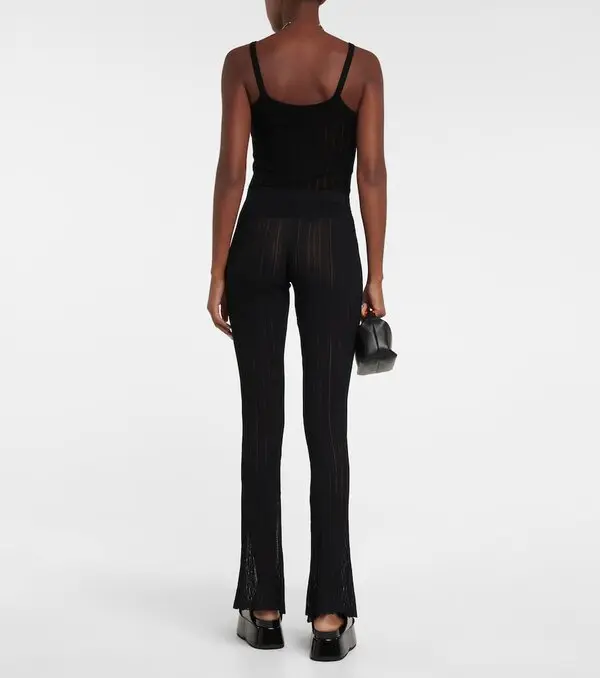 PETAR PETROV Giulio Ribbed-knit Flare Pants