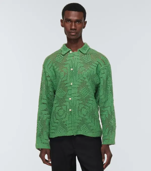 BODE Crochet Cotton Overshirt