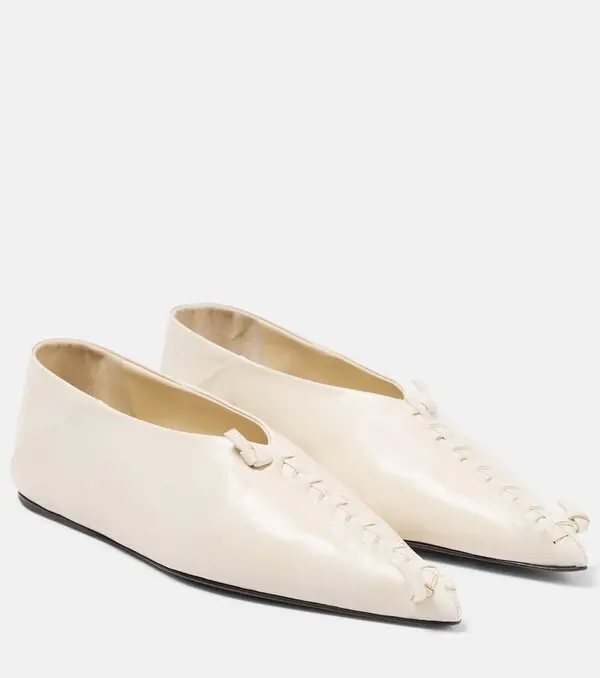 JIL SANDER Leather Ballet Flats