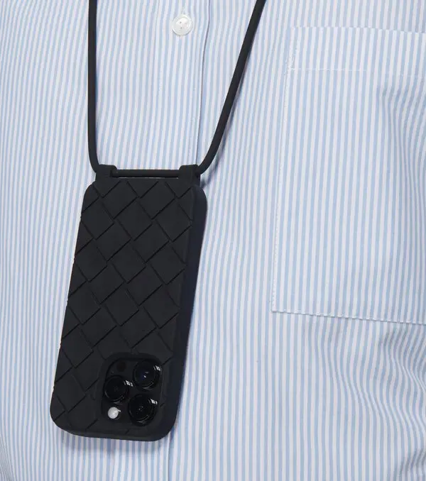Bottega Veneta Iphone 13 Pro Phone Case On Strap - Black