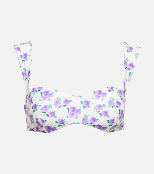 Magda Butrym Floral Bikini Top - Purple