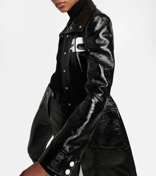 COURREGES Courrèges Logo Cotton-blend Trench Coat - Black