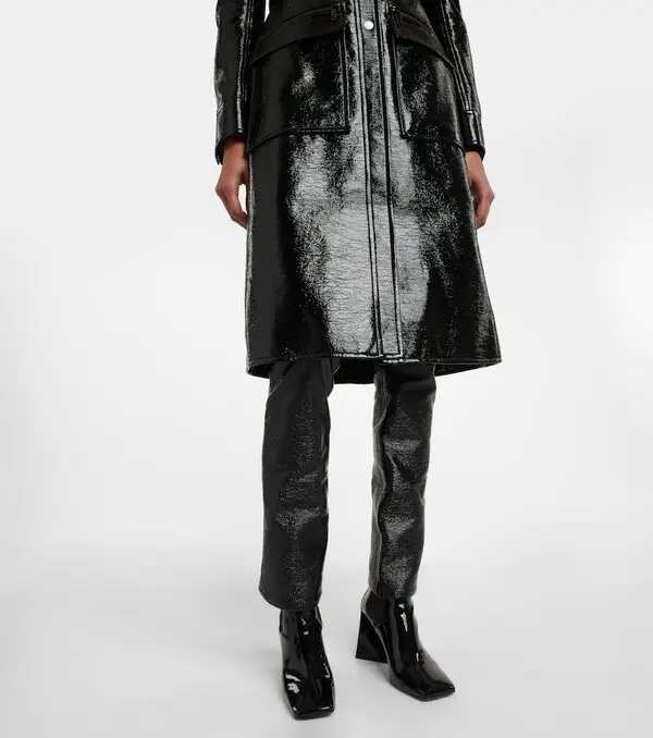 COURREGES Courrèges Logo Cotton-blend Trench Coat - Black
