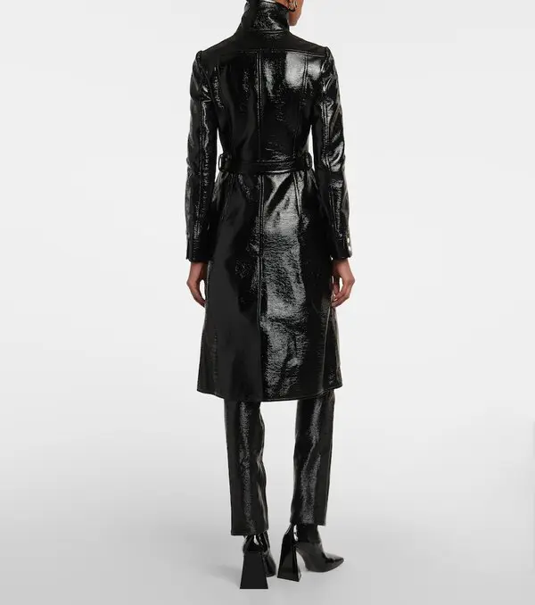 COURREGES Courrèges Logo Cotton-blend Trench Coat - Black