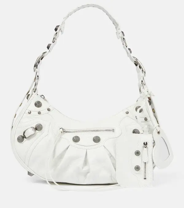 Balenciaga Le Cagole Small Leather Shoulder Bag - White