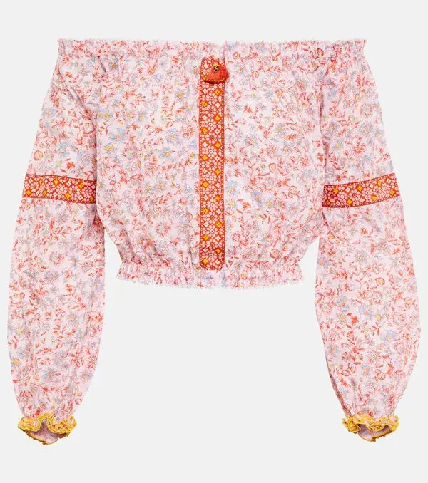 Poupette St Barth Nana Floral Crop Top - Multicoloured