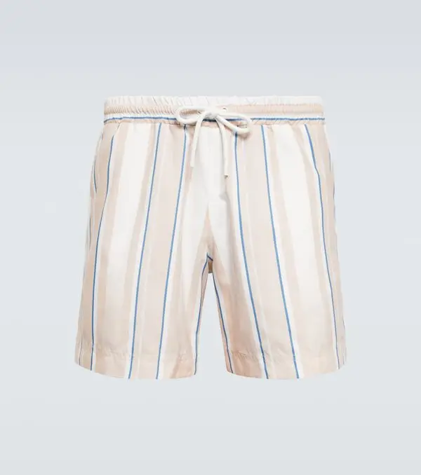 Commas Striped Swim Shorts - Beige