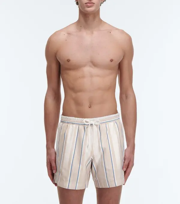 Commas Striped Swim Shorts - Beige