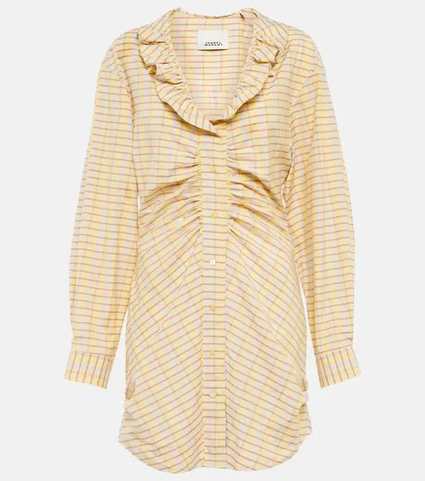 Isabel Marant Checked Cotton And Silk Minidress