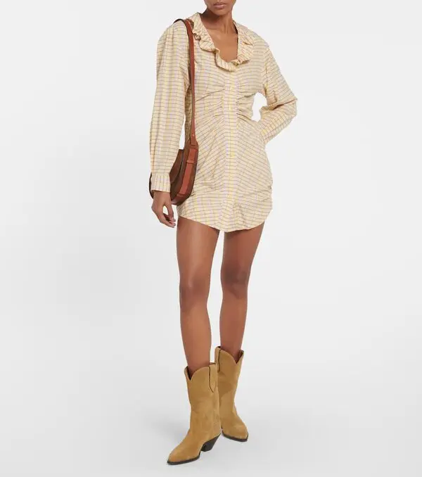Isabel Marant Checked Cotton And Silk Minidress