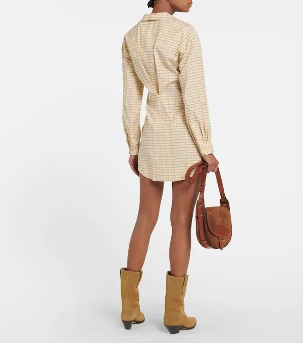 Isabel Marant Checked Cotton And Silk Minidress