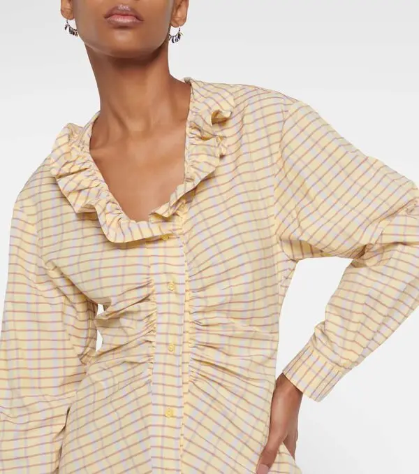 Isabel Marant Checked Cotton And Silk Minidress