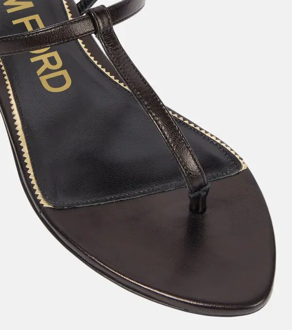 TOM FORD Padlock Leather Thong Sandals