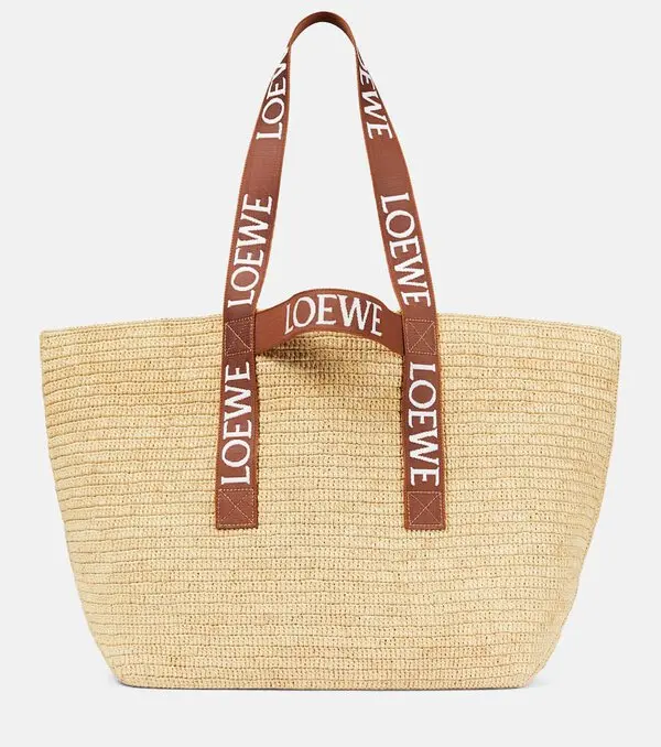 Loewe Fold Shopper Raffia Basket Bag