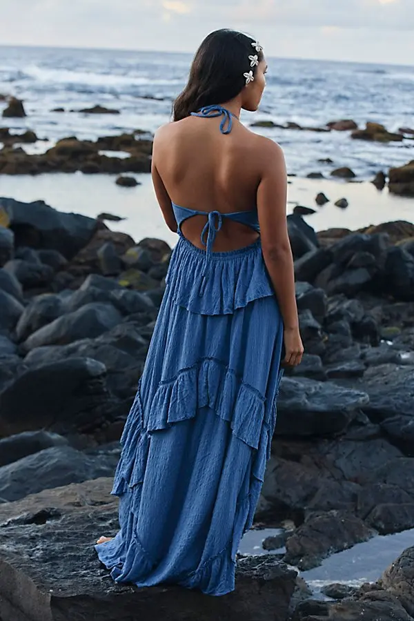 Free People Santa Luz Maxi Dress - Blue