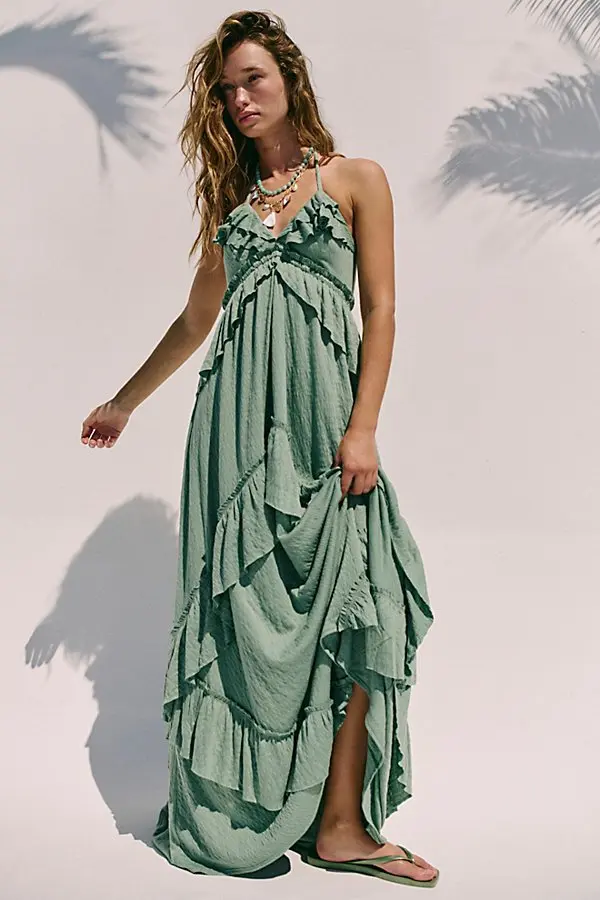 Free People Santa Luz Maxi Dress - Washed Army