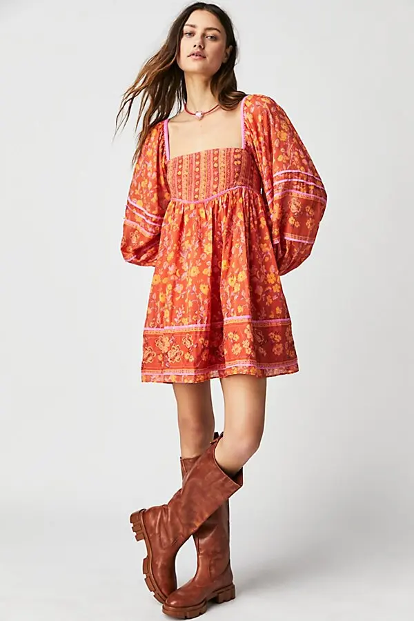Free People Endless Afternoon Mini Dress - Chili Combo | Editorialist