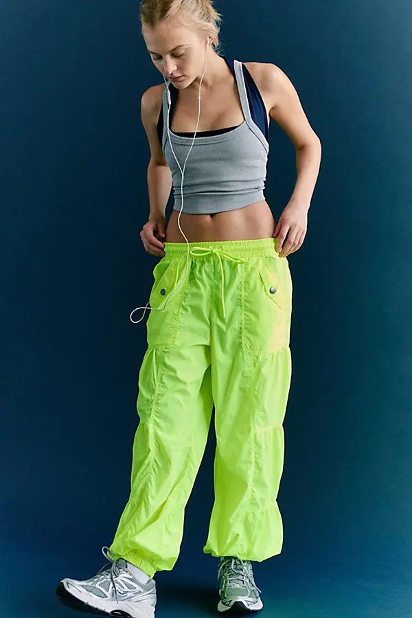 Free People Set Me Free Pants - Highlighter Yellow