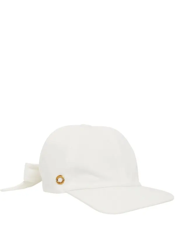 Loro Piana Back Bow Cotton & Linen Baseball Cap