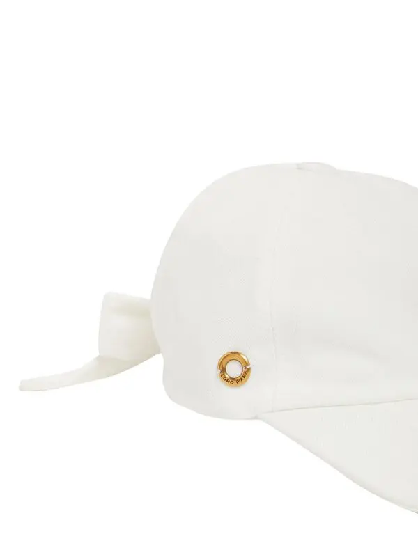 Loro Piana Back Bow Cotton & Linen Baseball Cap