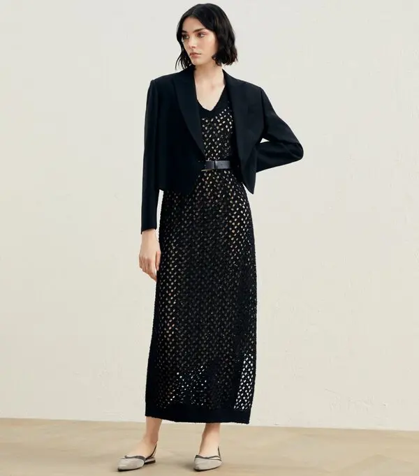 Brunello Cucinelli Open-knit Maxi Dress