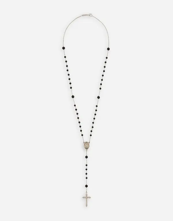 Dolce & Gabbana Rosary Necklace With Gemstones - Silver