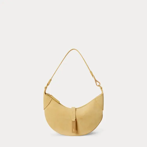Ralph Lauren Polo Id Suede Mini Shoulder Bag - Lemon Meringue