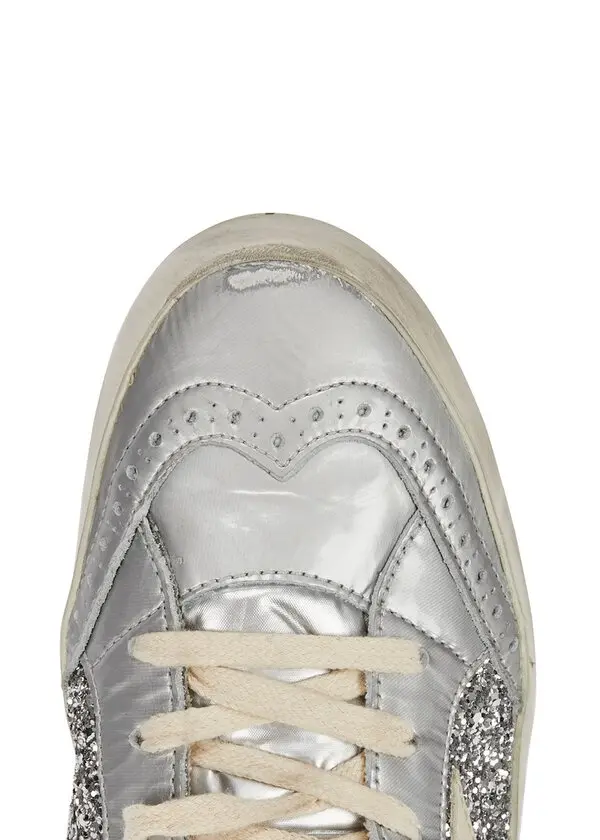 GOLDEN GOOSE Mid Star Panelled Glittered Sneakers